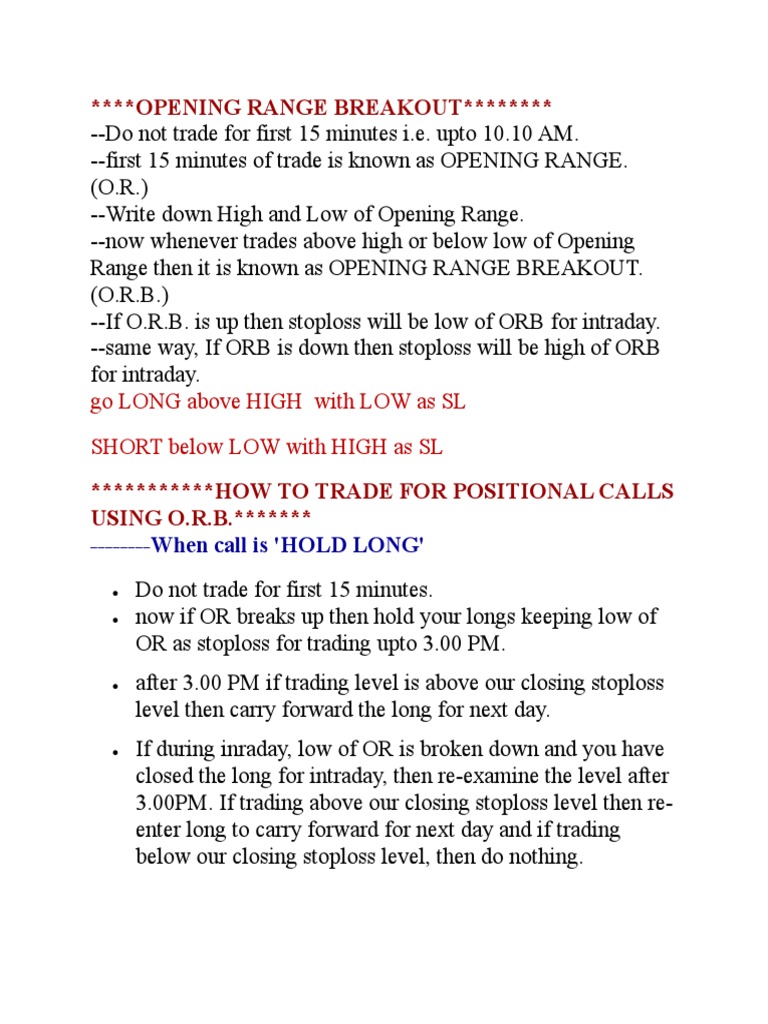 Opening Range Breakout1 | PDF | Day Trading | Financial Economics