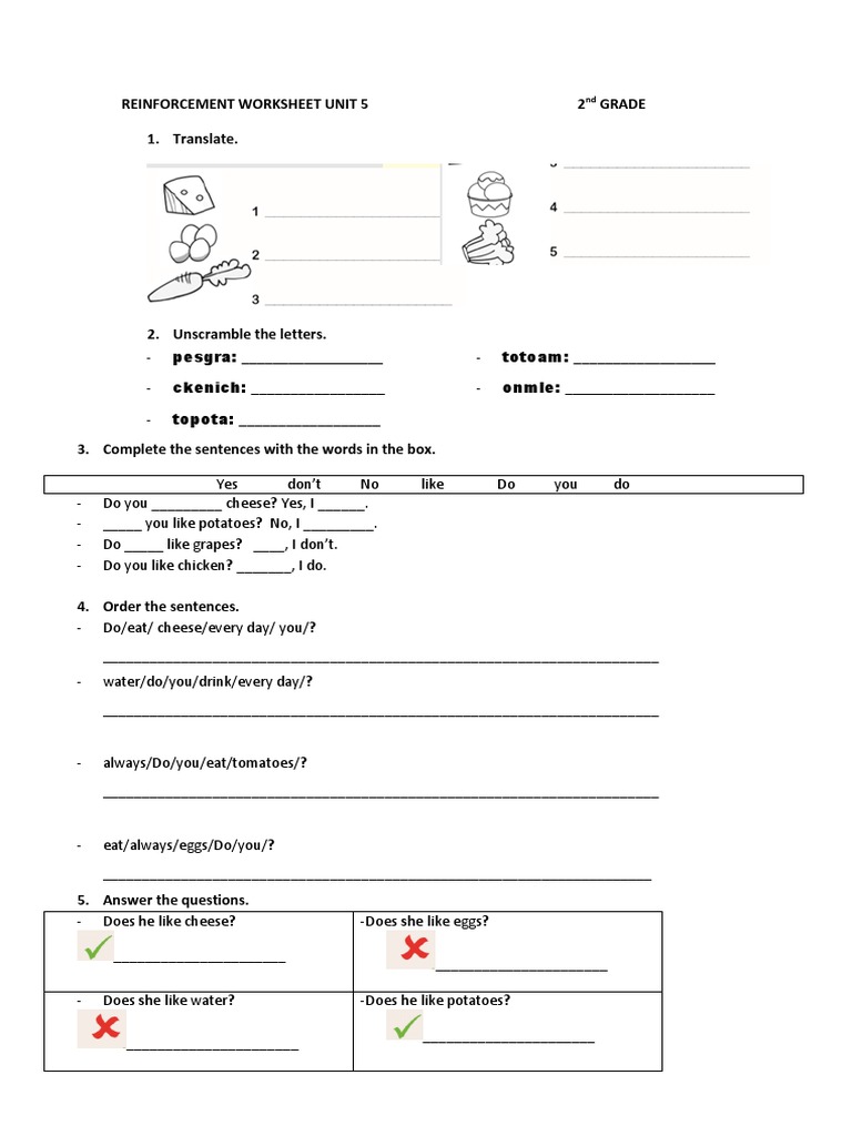 Reinforcing Vocabulary and Grammar Concepts Through Worksheets | PDF