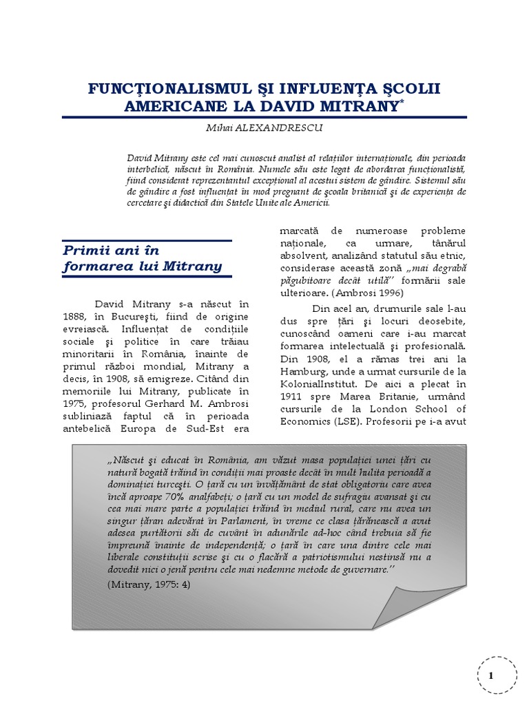 David-Mitrany Romano American PDF | PDF