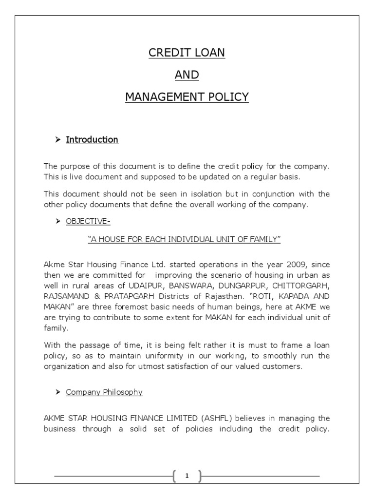 Loan Management Policy | Download Free PDF | Loans | Mortgage Loan