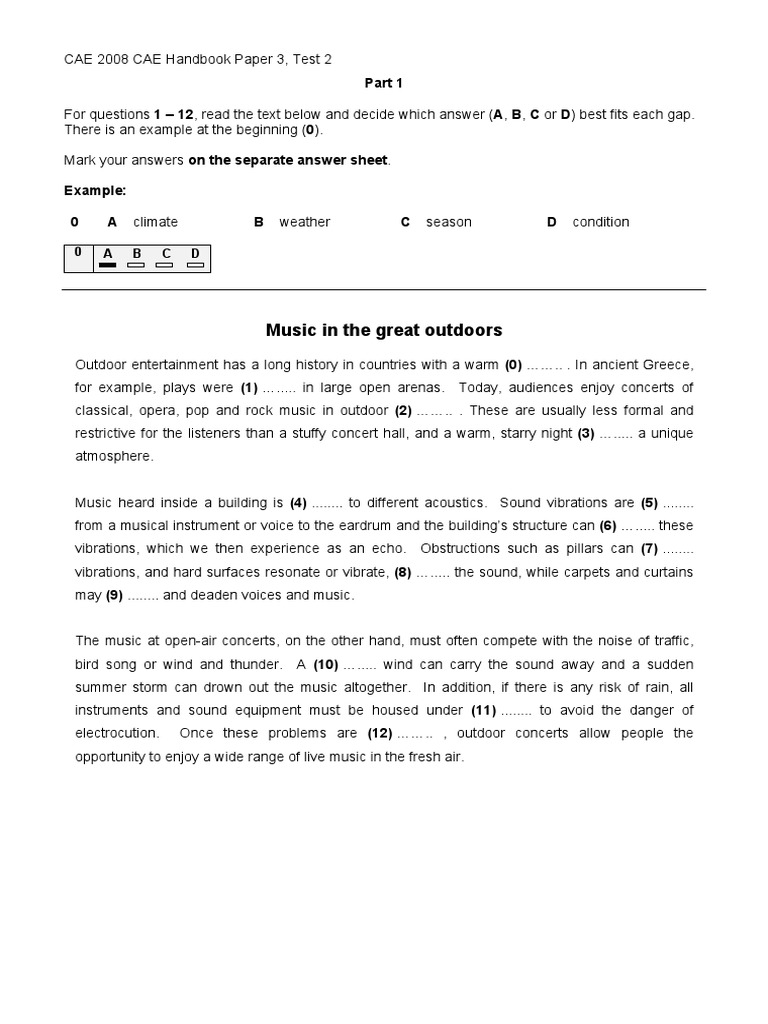 Cambridge English Advanced Use of English Sample Test | PDF | Aerial ...