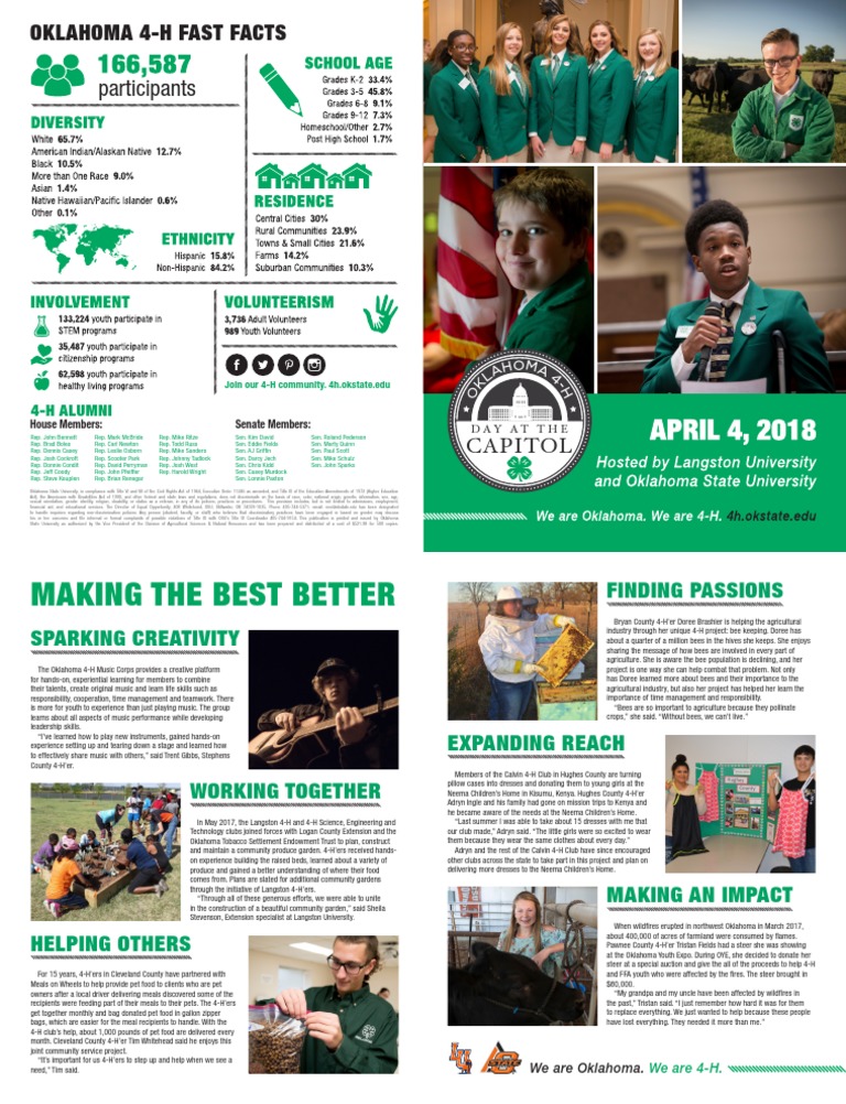 2018 4-H Day at The Capitol Handout | PDF | Title Ix | United States ...