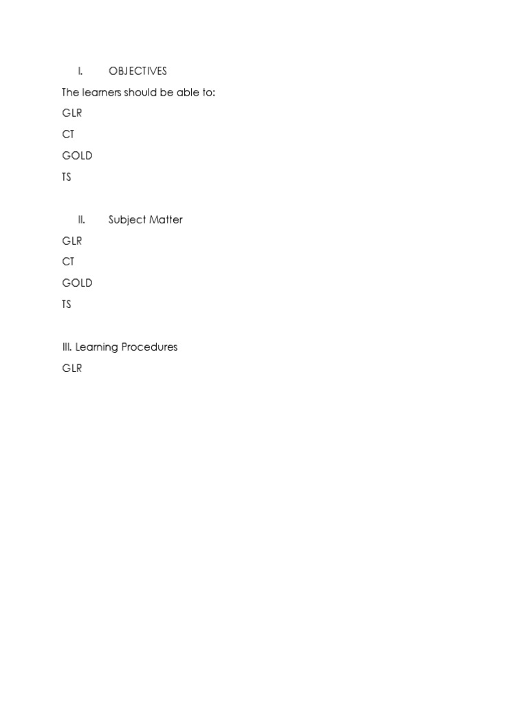 Four Pronged Lesson Plan | PDF