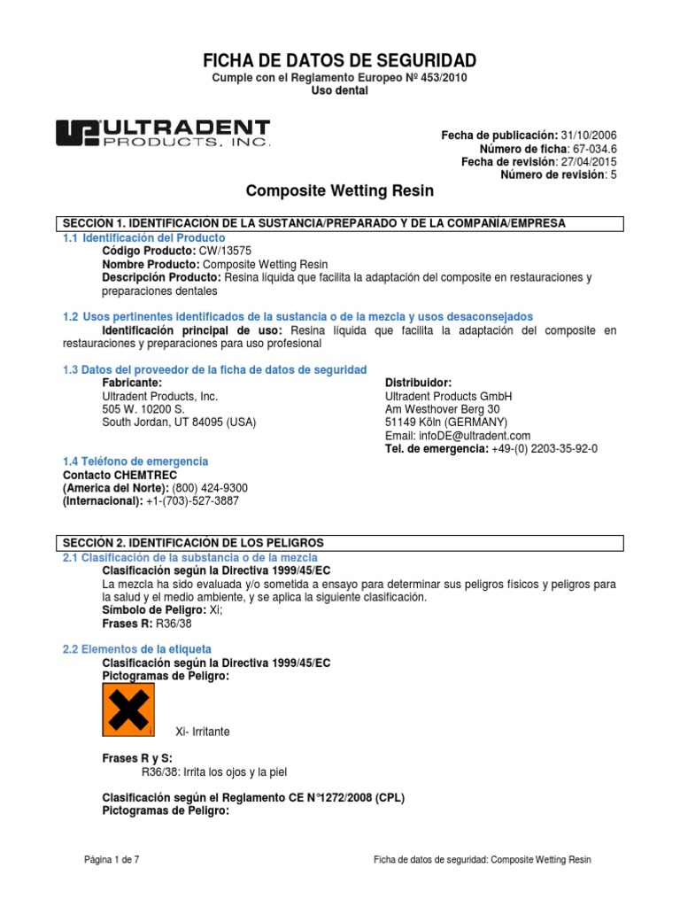 Composite Wetting Resin | PDF | Dental Composite | Toxicity