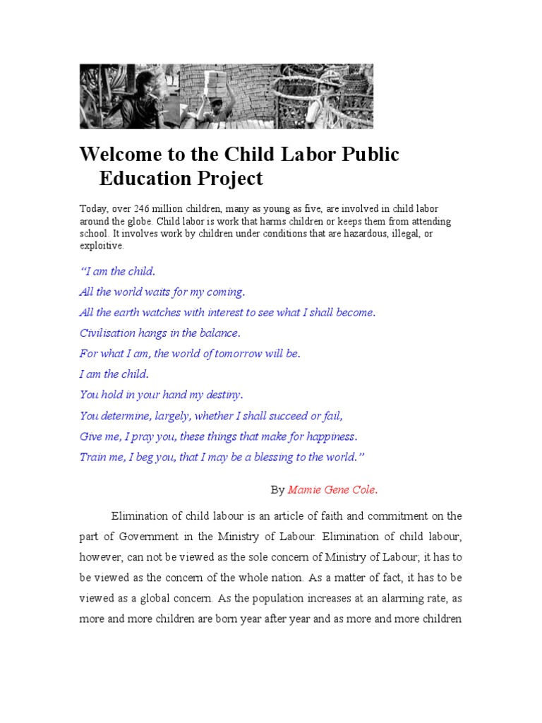 Welcome To The Child Labor Public Education Project | PDF | Child ...