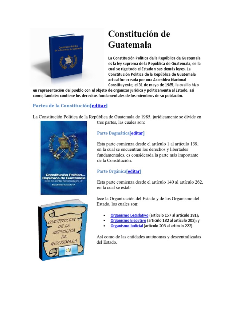 Partes de la Constitución de Guatemala | PDF