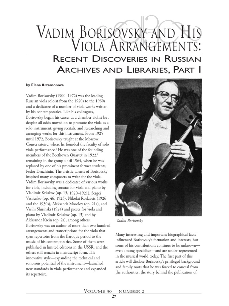 Artamonova Borisovsky 1 PDF | PDF | Viola | Chamber Music