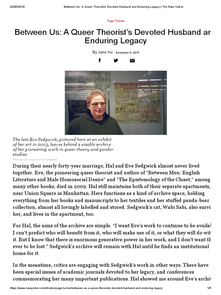 Between Us - A Queer Theorist's Devoted Husband and Enduring Legacy ...
