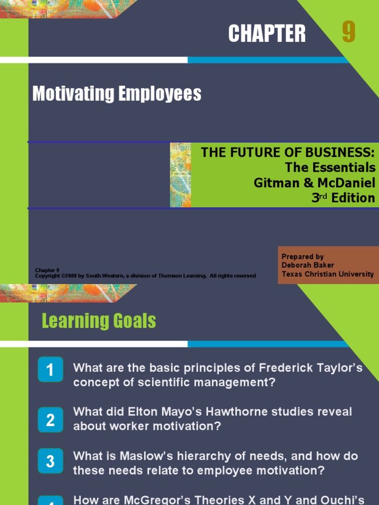 Motivating Employees: The Future of Business: The Essentials Gitman ...