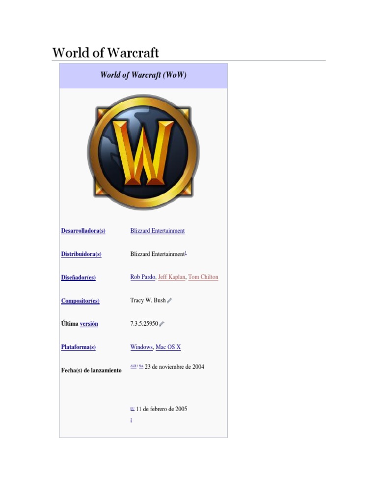 World of Warcraft | PDF | World Of Warcraft | Leisure
