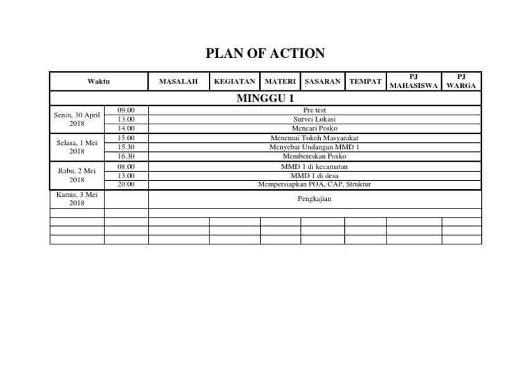 Plan of Action | PDF