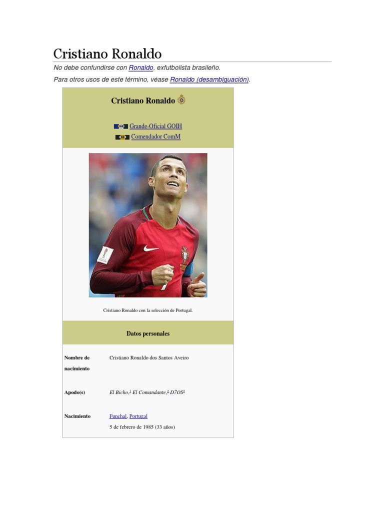 Cristiano Ronaldo | PDF | Asociación de Futbol | Códigos de fútbol