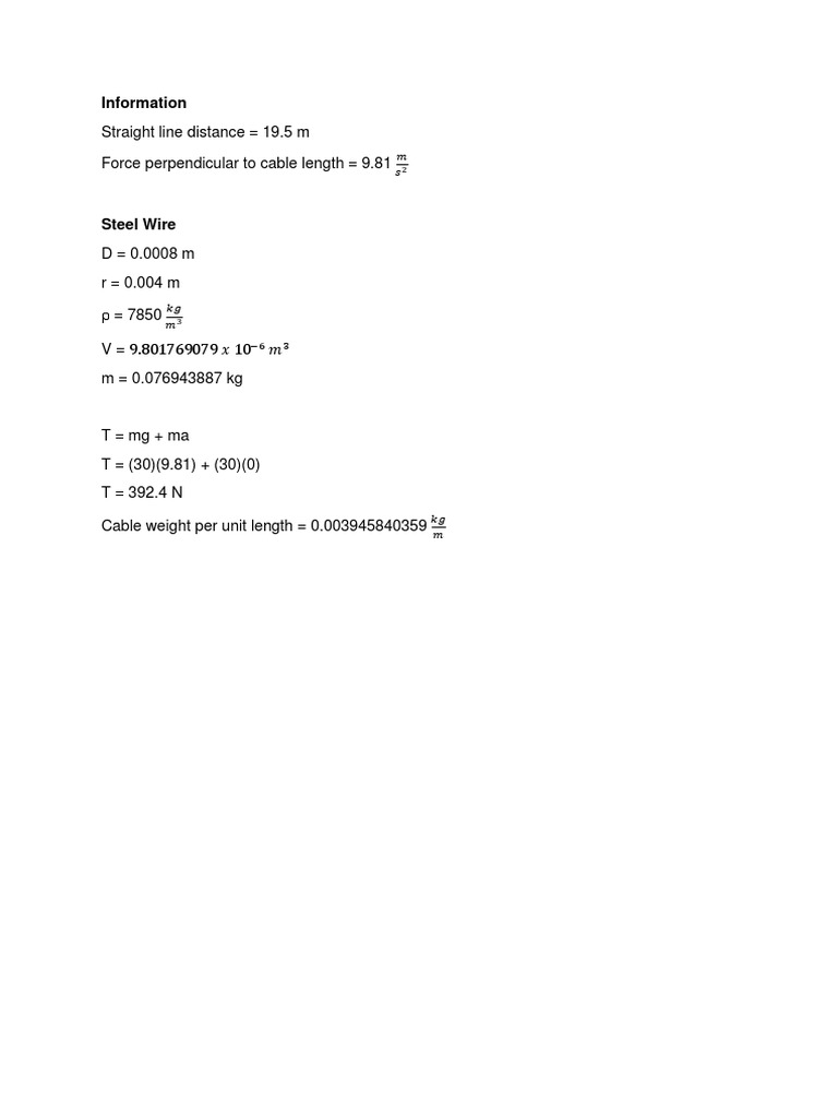 Catenary Calculation | PDF