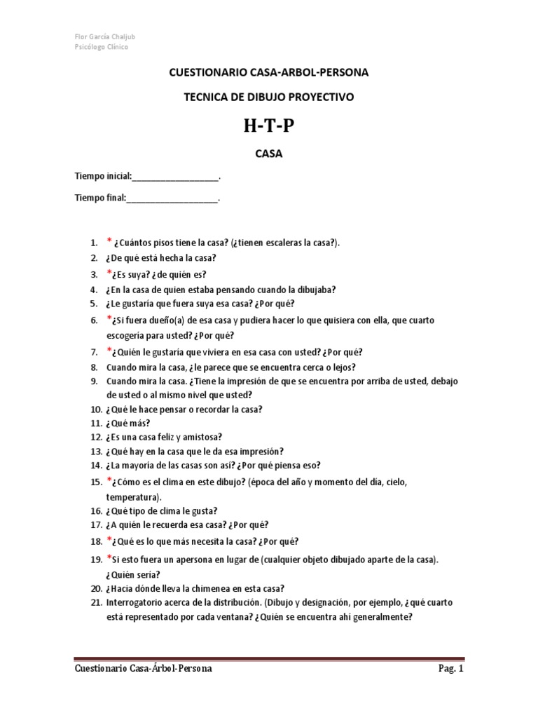Cuestionarios HTP | PDF | Violencia | Ocio