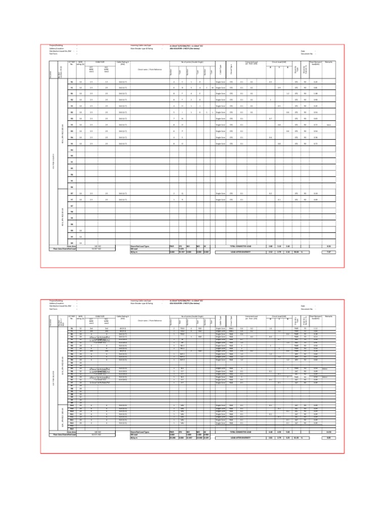 Electrical Schedule | PDF | Electromagnetism | Building Technology