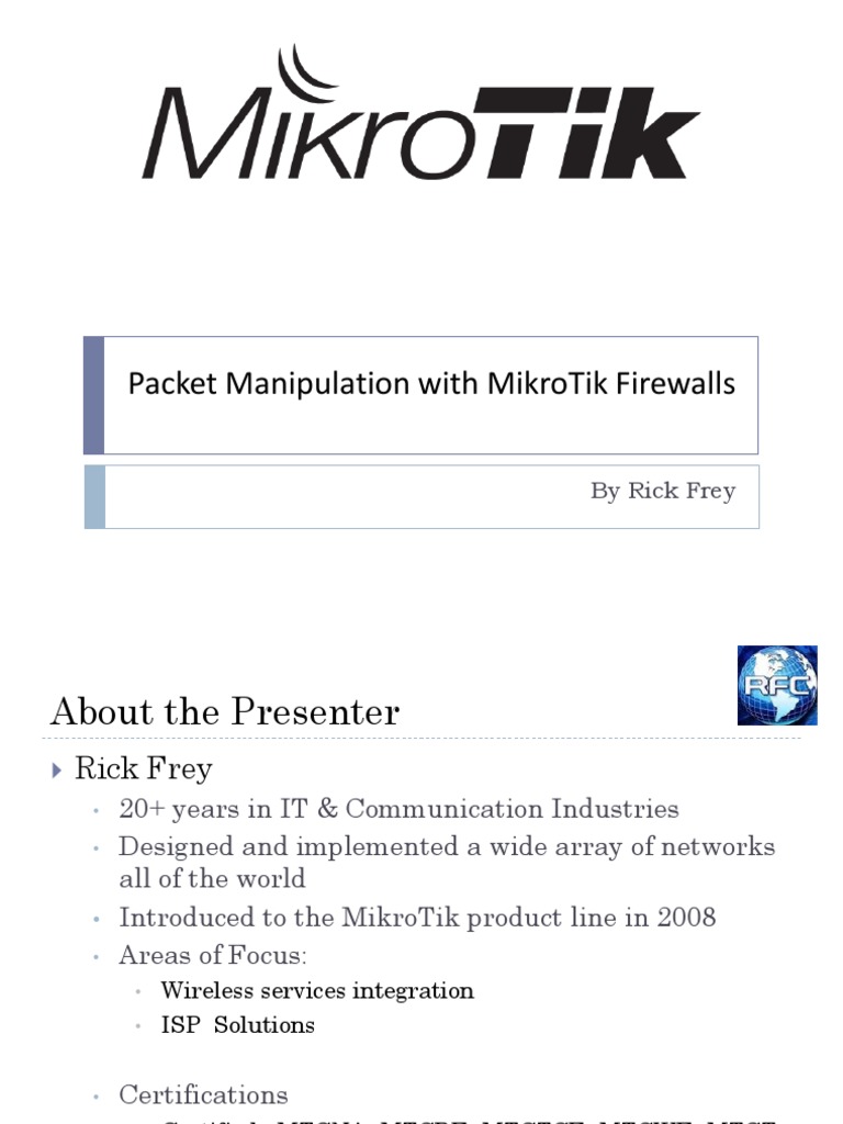 MikroTik Firewall Packet Manipulation Guide | PDF | Transmission ...