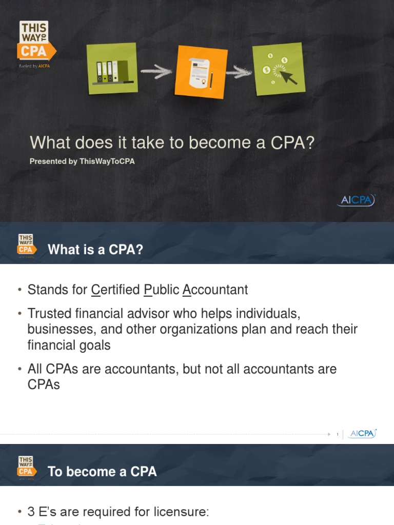 What Does It Take To Become A Cpa?: Presented by Thiswaytocpa | PDF