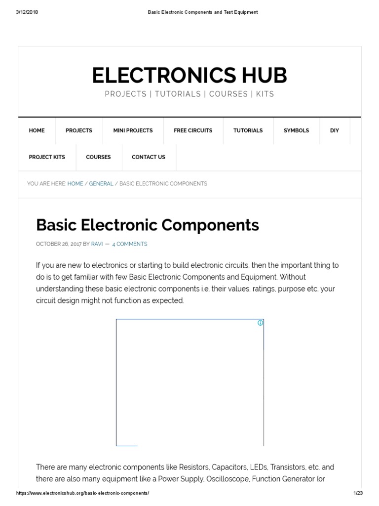 Basic Electronic Components and Test Equipment | PDF | Inductor | Capacitor