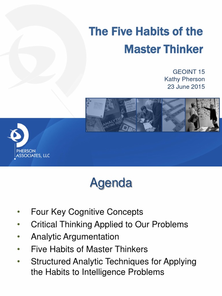The Five Habits of The Master Thinker - K Pherson 2015 | PDF ...