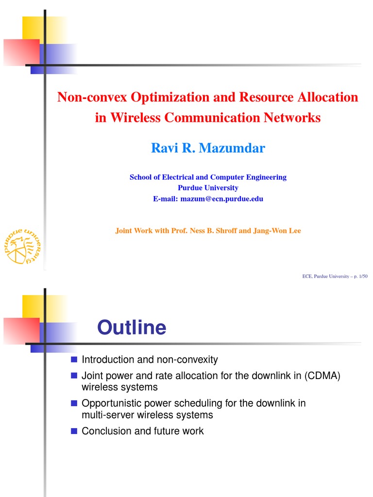 Non-Convex Optimization and Resource Allocation in Wireless Communication Networks | PDF ...