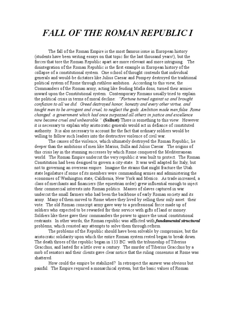 Fall of The Roman Republic I | PDF | Spartacus | Julius Caesar