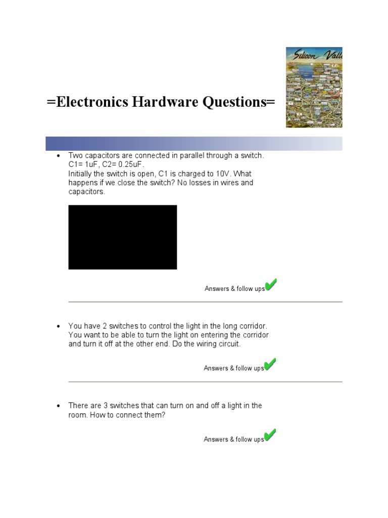 Electronics Hardware Questions : Answers & Follow Ups | PDF | Analog To ...