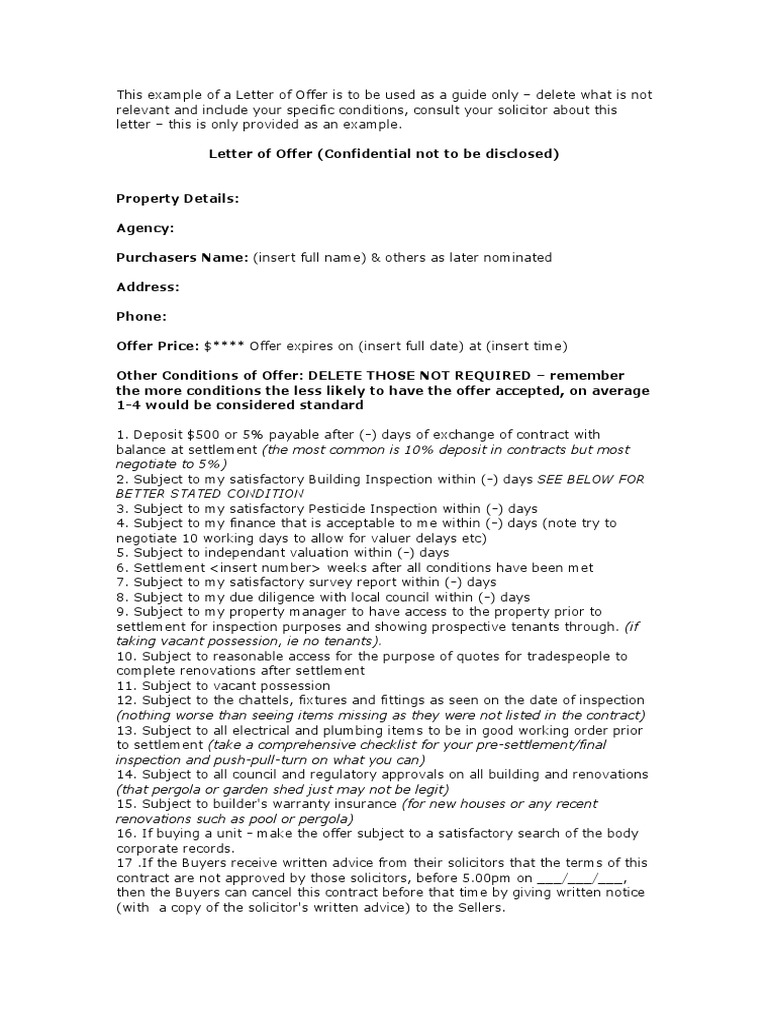 Letter of Offer | PDF | Private Law | Business