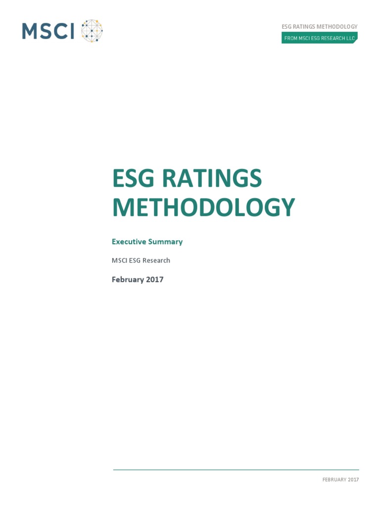 Executive Summary MSCI ESG Ratings Methodology | PDF | Investing | Risk