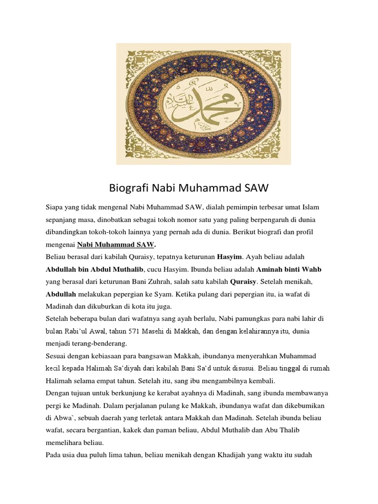 Biografi Nabi Muhammad SAW | PDF