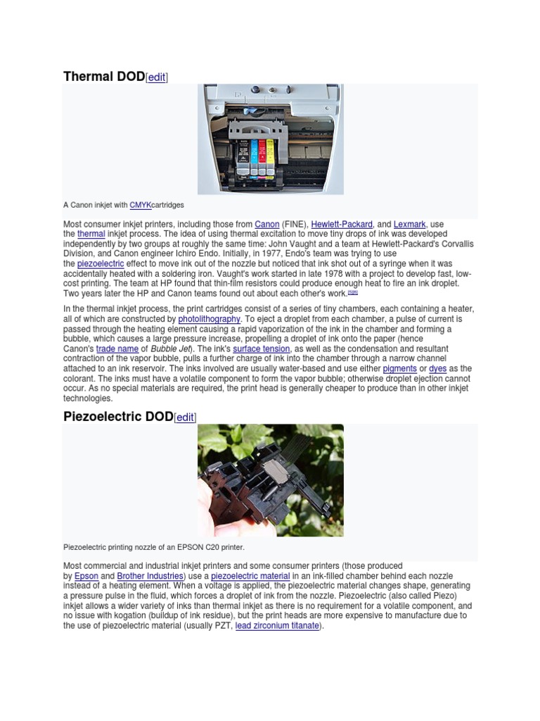 Thermal DOD: Canon Hewlett-Packard Lexmark Thermal | PDF | Chemistry ...