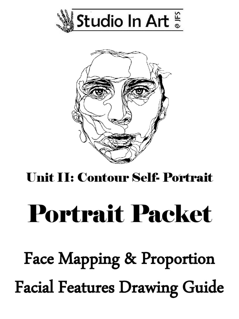 Portrait Packet Face Mapping & Proportion Facial Features Drawing Guide ...