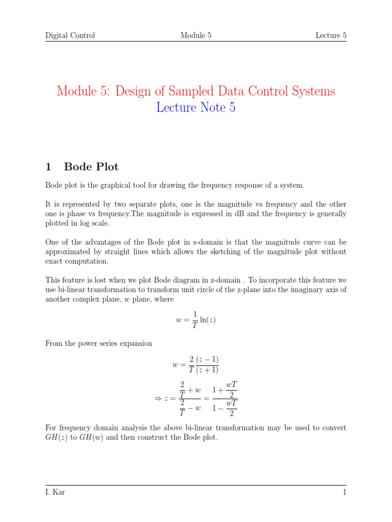 Module 5: Design of Sampled Data Control Systems | PDF | Signal Processing | Cybernetics