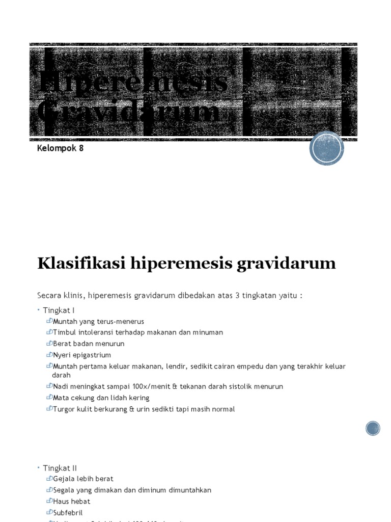Hiperemesis Gravidarum (Klasifikasi, GK, Diagnosis) | PDF