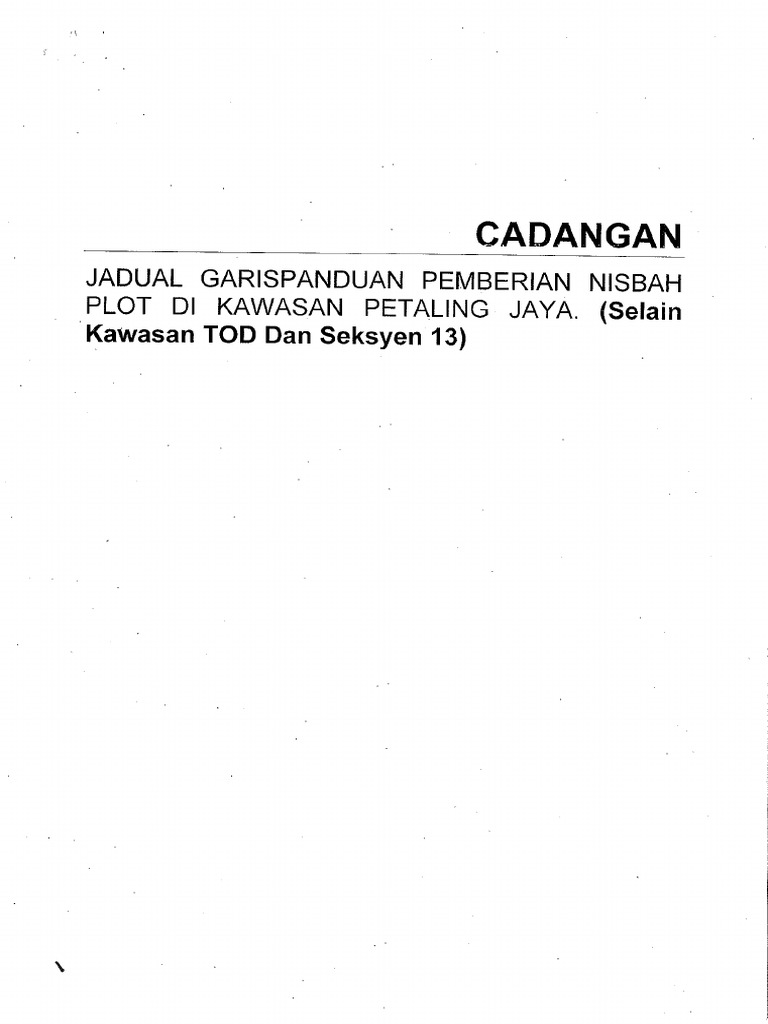 Garis Panduan Nisbah Plot (Submit 2) | PDF