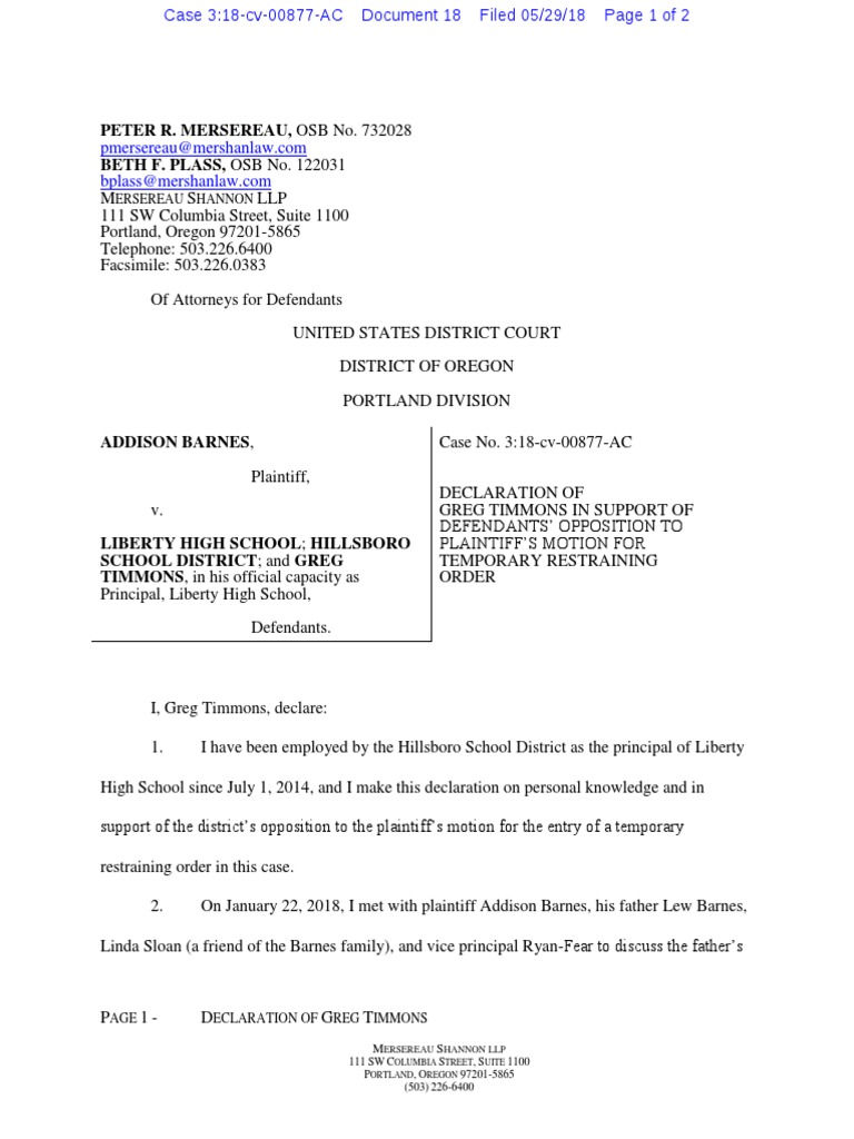 Peter R. Mersereau, Osb No. 732028 BETH F. PLASS, OSB No. 122031 | PDF ...