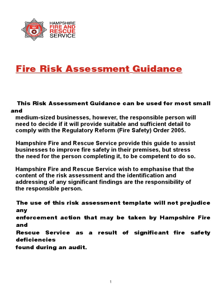 Fire Risk Assessment | PDF | Fire Safety | Risk Assessment