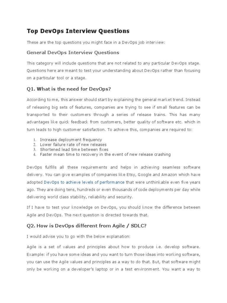 Top DevOps Interview Questions | Download Free PDF | Selenium (Software) | Version Control