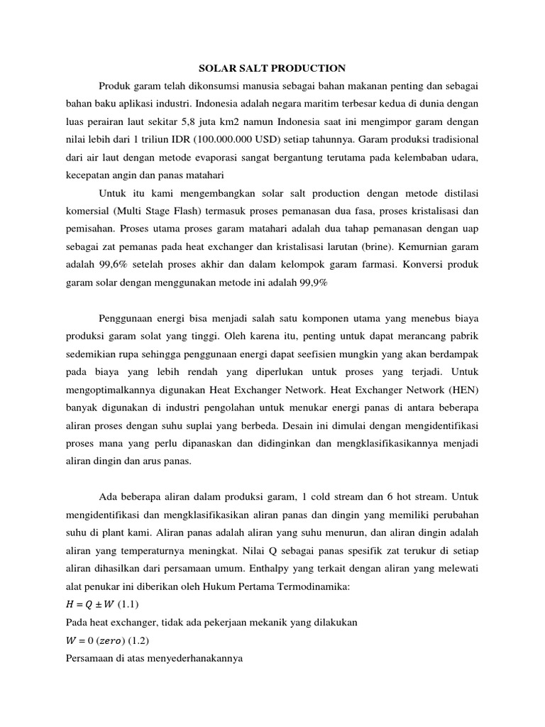 Solar Salt Production | PDF