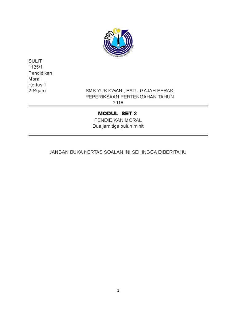 Soalan Modul PM Set 3 | PDF