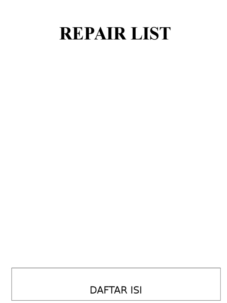 Contoh Repair List | PDF