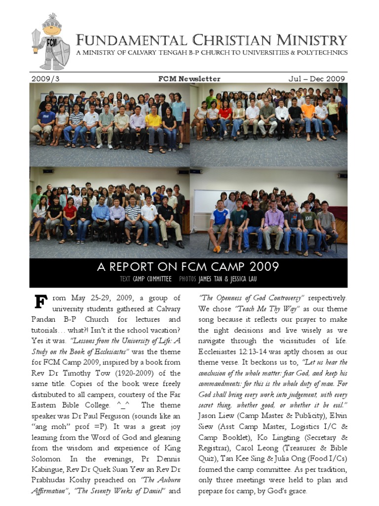 A Report On FCM Camp 2009: 2009/3 Jul - Dec 2009 | PDF | Ecclesiastes ...