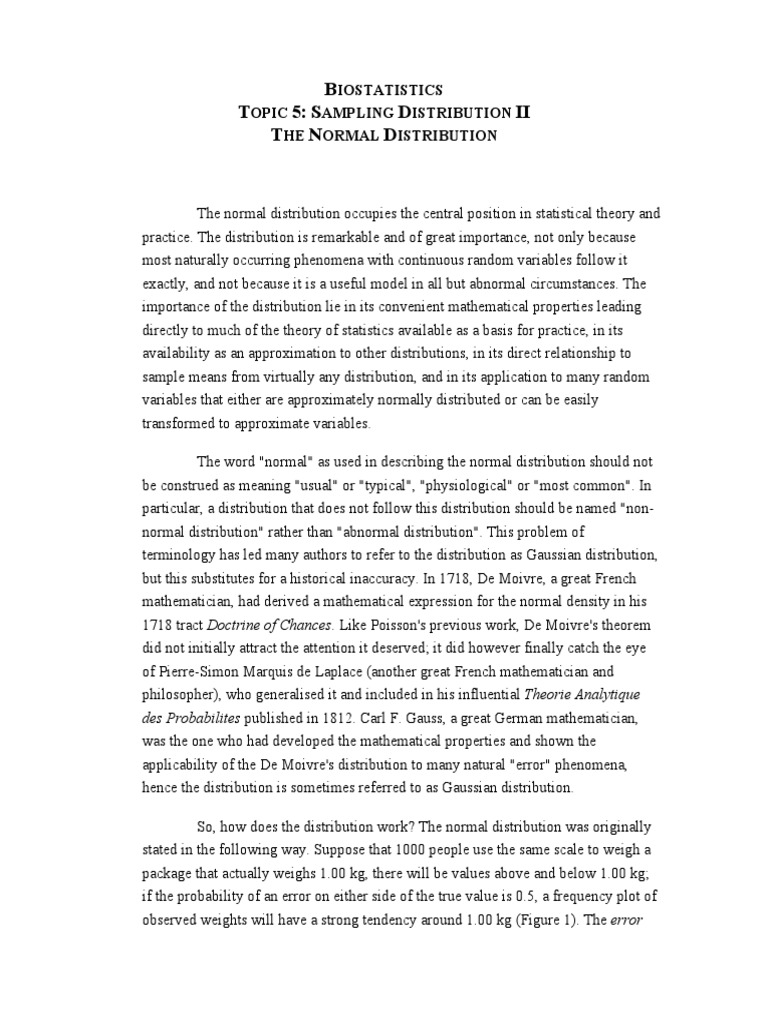 Topic05.Normal Distr | PDF | Normal Distribution | Variance