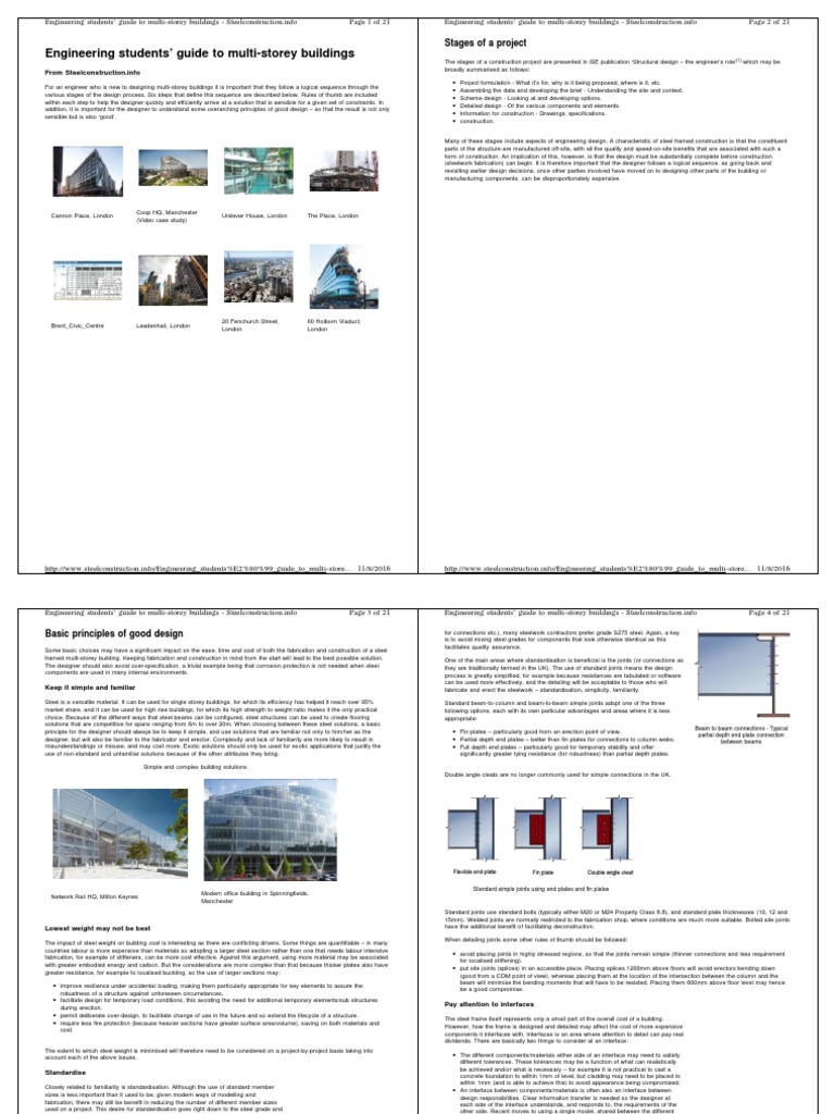 Multi-Storey Building Design Guide | PDF | Design | Truss