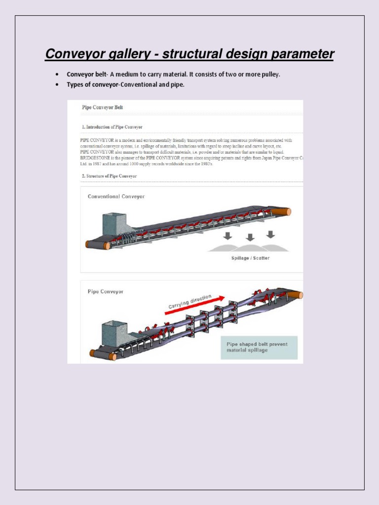 Conveyor Gallery - Structural Design Parameter | PDF | Manufactured ...