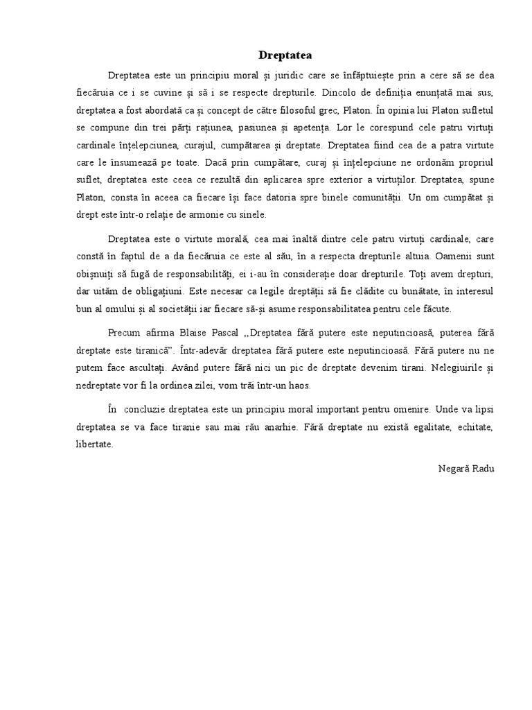 Dreptatea Eseu | PDF