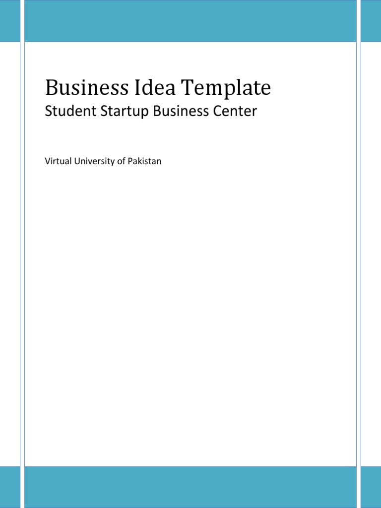 Business Idea Template: Student Startup Business Center | PDF