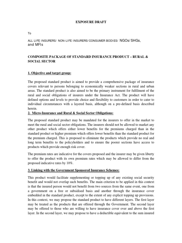 Exposure Draft 090910 | Download Free PDF | Insurance | Life Insurance