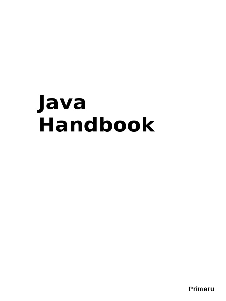 Java Handbook Primaru Pdf Java Programming Language Class