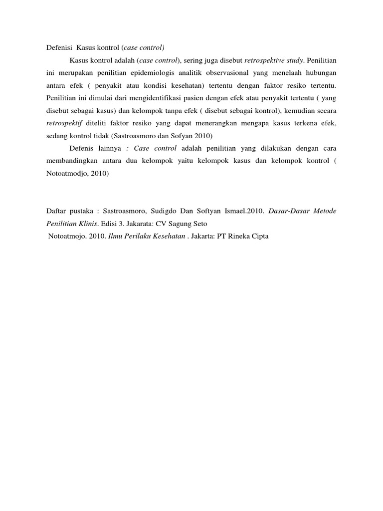 Defenisi Case Control | PDF