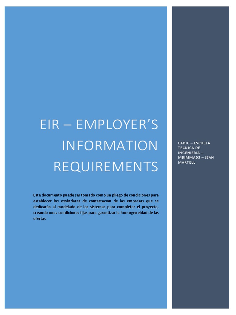 Eir - Employer S Information Requirements - Bim | PDF | Building Information Modeling | Software